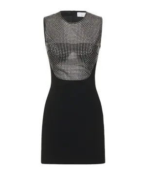Giuseppe Di Morabito Embellished Cady Envers Satin Mini Dress - Black