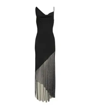 Giuseppe Di Morabito Embellished Crepe De Chine Midi Dress - Black