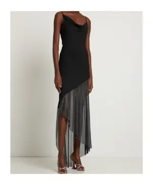 Giuseppe Di Morabito Embellished Crepe De Chine Midi Dress