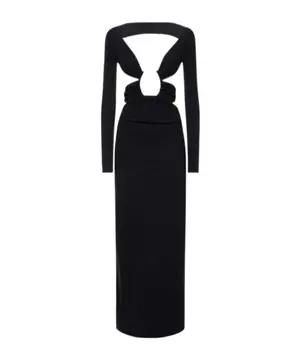 Christopher Esber Odessa Ruched Cutout Jersey Long Dress