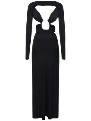 Christopher Esber Odessa Ruched Cutout Jersey Long Dress