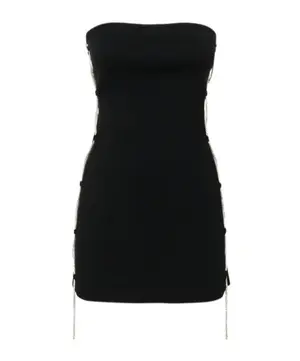 Giuseppe Di Morabito Lace-up Stretch Rib Knit Mini Dress