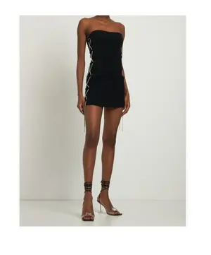 Giuseppe Di Morabito Lace-up Stretch Rib Knit Mini Dress