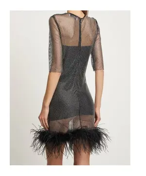 Giuseppe Di Morabito Embroidered Mesh Mini Dress