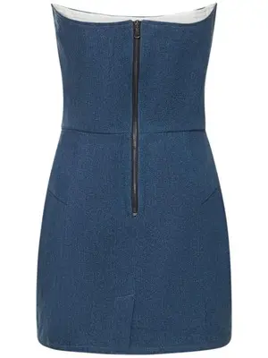 Giuseppe Di Morabito Embellished Strapless Denim Mini Dress