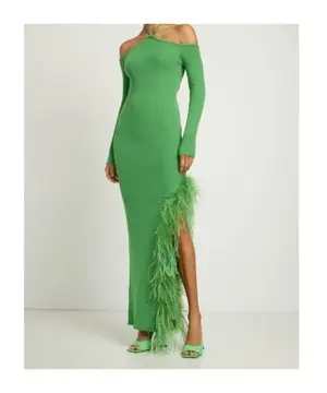 Giuseppe Di Morabito Asymmetric Mini Dress W/ Feathers