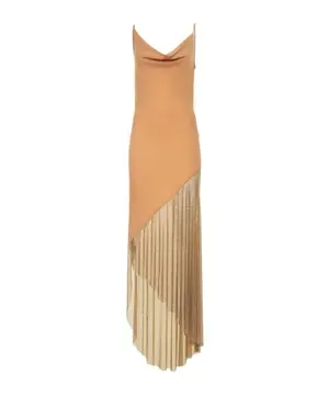 Giuseppe Di Morabito Embellished Crepe De Chine Midi Dress - Nude