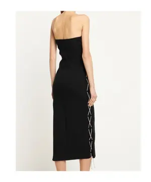 Giuseppe Di Morabito Lace-up Stretch Knit Midi Dress