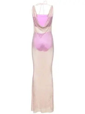 Giuseppe Di Morabito Embellished Mesh Long Dress