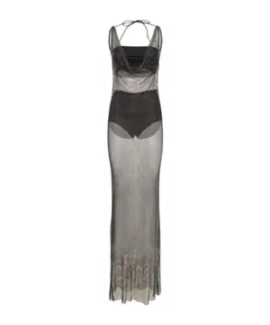 Giuseppe Di Morabito Embellished Mesh Long Dress
