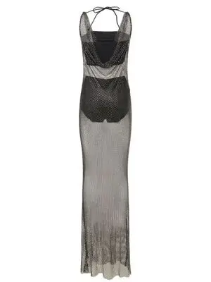 Giuseppe Di Morabito Embellished Mesh Long Dress