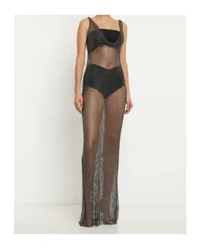 Giuseppe Di Morabito Embellished Mesh Long Dress