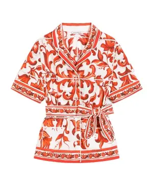 Dolce & Gabbana Majolica-print Poplin Vanity Shirt - Multi-color