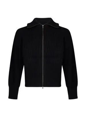 ENTIRE STUDIOS Ribbed Zip-up Cardigan - Black