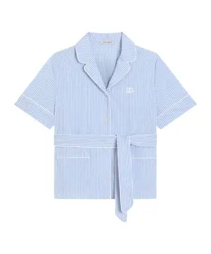 Dolce & Gabbana Striped Belted Top