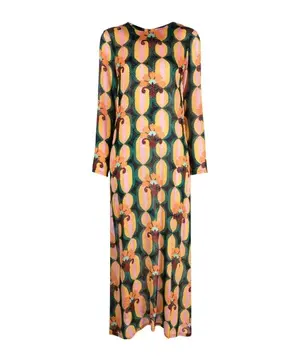 La DoubleJ Swing Geometric-print Midi Dress