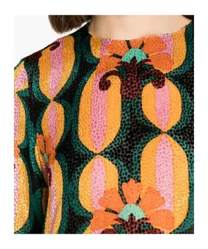 La DoubleJ Swing Geometric-print Midi Dress