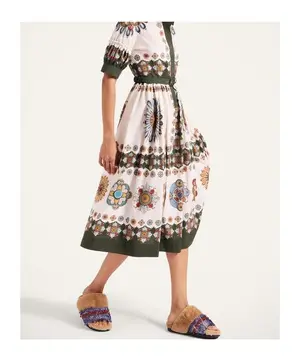 La DoubleJ Placeé Print Puff-sleeve Dress