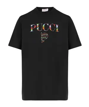 Emilio Pucci Cotton T-shirt With Logo - Black