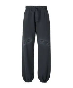Palm Angels Logo-print Elastic-waist Sweatpants - Anthracite