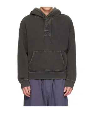 ENTIRE STUDIOS Faded-effect Hoodie - Washed Black