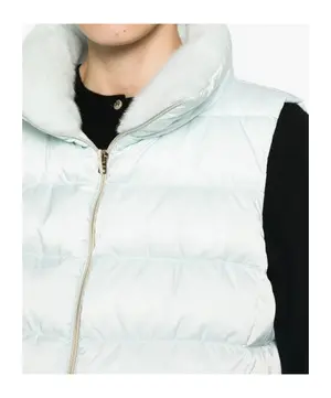 Herno Quilted Faux-fur-trim Gilet - Mint Green
