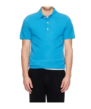 ENTIRE STUDIOS Button-front Short-sleeve Polo Shirt - Blue