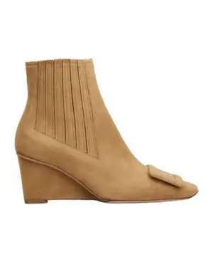 ROGER VIVIER Belle Vivier Wedge Booties In Suede