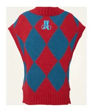 La DoubleJ Argyle Intarsia-knit Vest