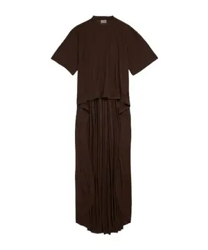 Balenciaga Sheer Detailed Crewneck T-shirt - Mocha