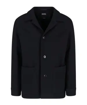 Zegna Single-breasted Patch-pocket Blazer - Black