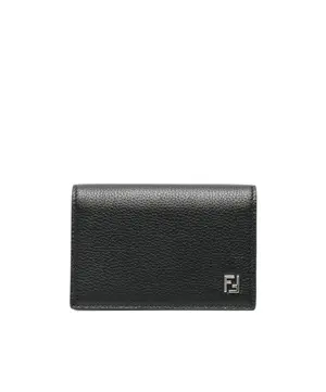Fendi Wallet With Letter Logo - Black