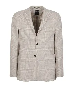 Zegna Prince Of Wales-check Wool Blazer - No