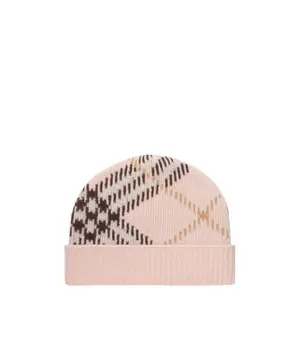 Burberry Checked Ribbed-knit Beanie - No