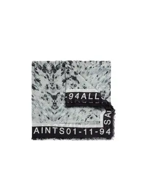 ALLSAINTS Printed Silk Scarf - Grey