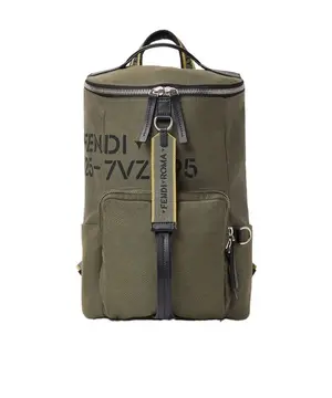 Fendi Fendi Tourist Logo Canvas Backpack Green