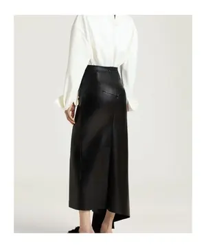 Givenchy Slashed Leather Long Skirt - No