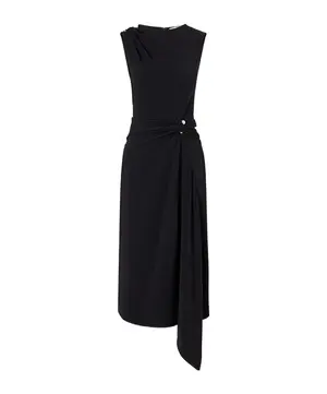Veronica Beard Freja Draped Crepe-blend Midi Dress