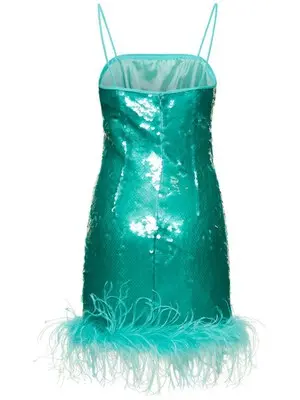 Giuseppe Di Morabito Sequined Mini Dress W/ Feathers