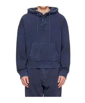 ENTIRE STUDIOS Distressed Hooded Sweatshirt - Navy Blue