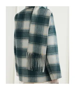 Varley Alderton Scarf-detailed Checked Wool-blend Coat