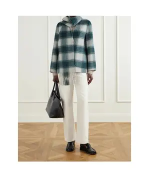 Varley Alderton Scarf-detailed Checked Wool-blend Coat