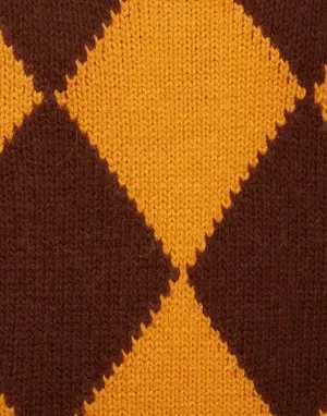La DoubleJ Argyle Roll-neck Jumper