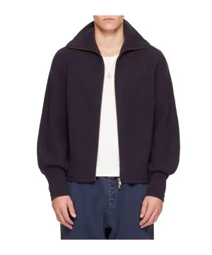 ENTIRE STUDIOS Zip-up Knit Cardigan - Purple