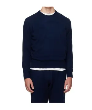 ENTIRE STUDIOS Crew Neck Knitted Sweater - Navy Blue