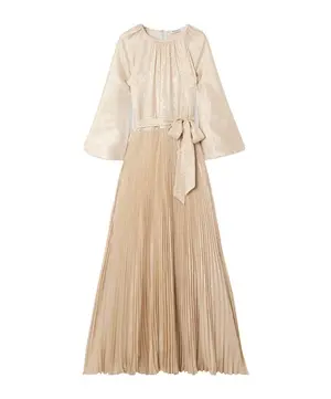 Simkhai Varenya Pleated Belted Maxi Dress
