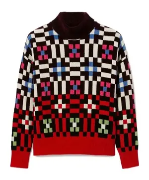 La DoubleJ Geometric-pattern Sweater - Multi-color