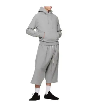 ENTIRE STUDIOS Drop Fleece Drawstring Shorts - Grey