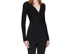 MUGLER Knitted Button-front Bodysuit