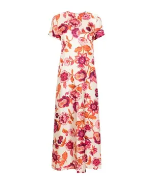 La DoubleJ Floral-print Silk Swing Dress